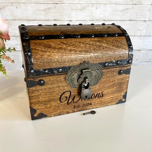 Wedding Treasure Chest Card Box With Card Slot, Personalized Chest ...