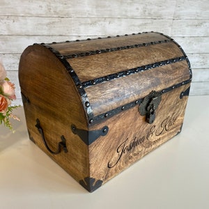 Wedding Treasure Chest Card Box With Slot, Personalization, Antique ...