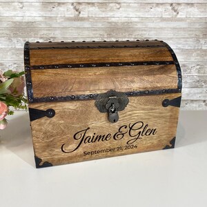 Wedding Treasure Chest Card Box With Slot, Personalization, Antique ...