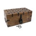 Pirate Wooden Storage Chest Flat Lid With Antique Iron Lock and ...