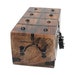 Pirate Wooden Storage Chest Flat Lid With Antique Iron Lock and ...