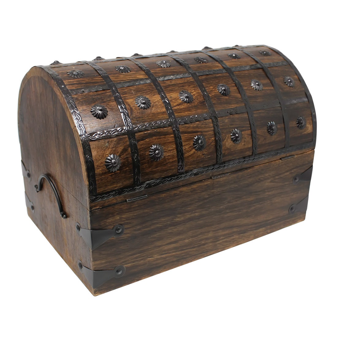 Pirate Wooden Treasure Chest With Antique Iron Lock and - Etsy