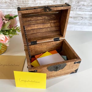 Wedding Treasure Chest Card Box With Slot, Personalization, Antique ...