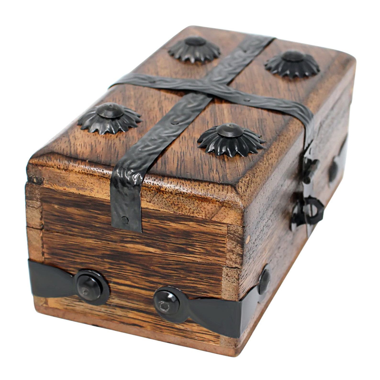Wooden Treasure Chest Keepsake Box Flat Top small by Nautical Cove - Etsy