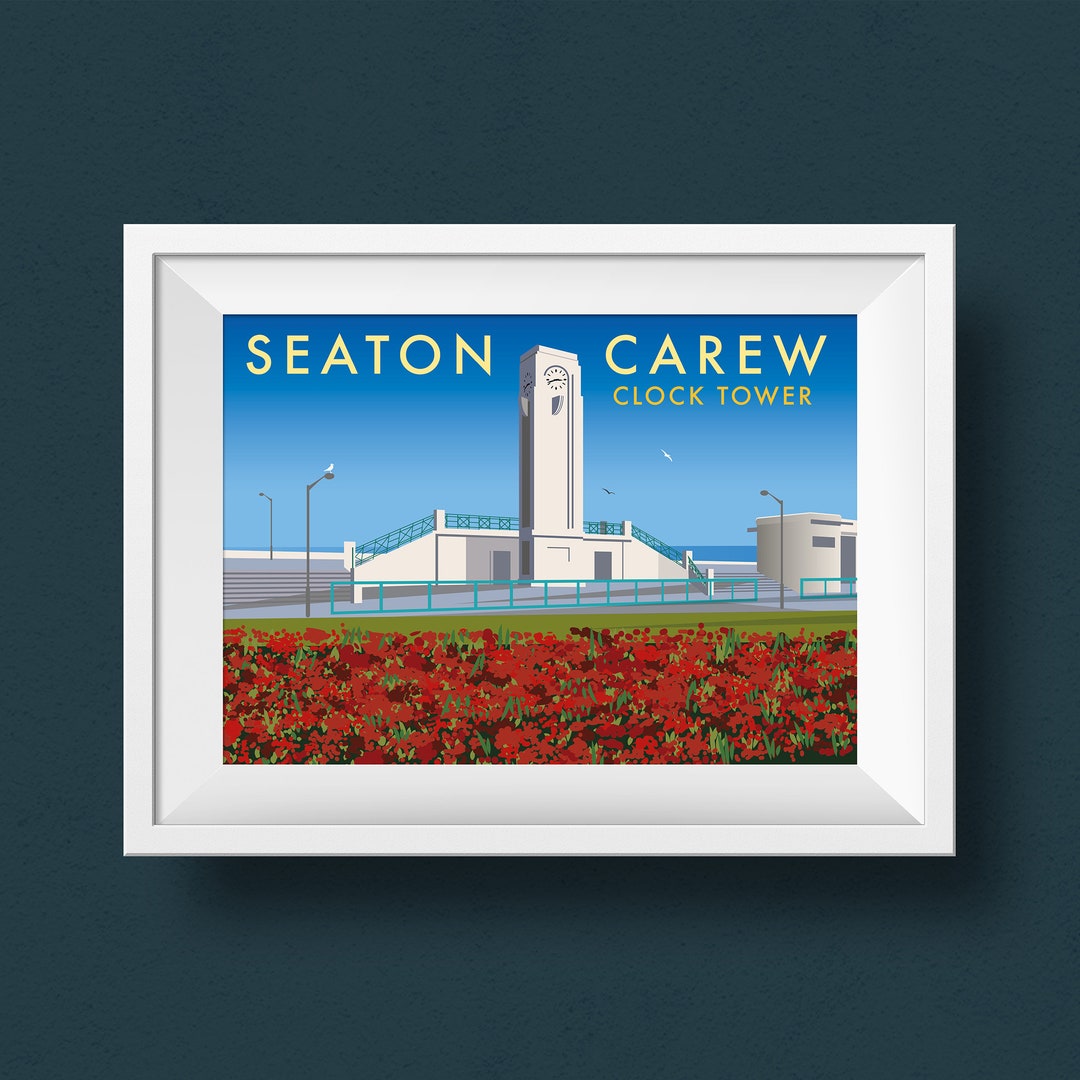 Seaton Carew Clock Tower, Hartlepool, North-east England, Giclee Art ...