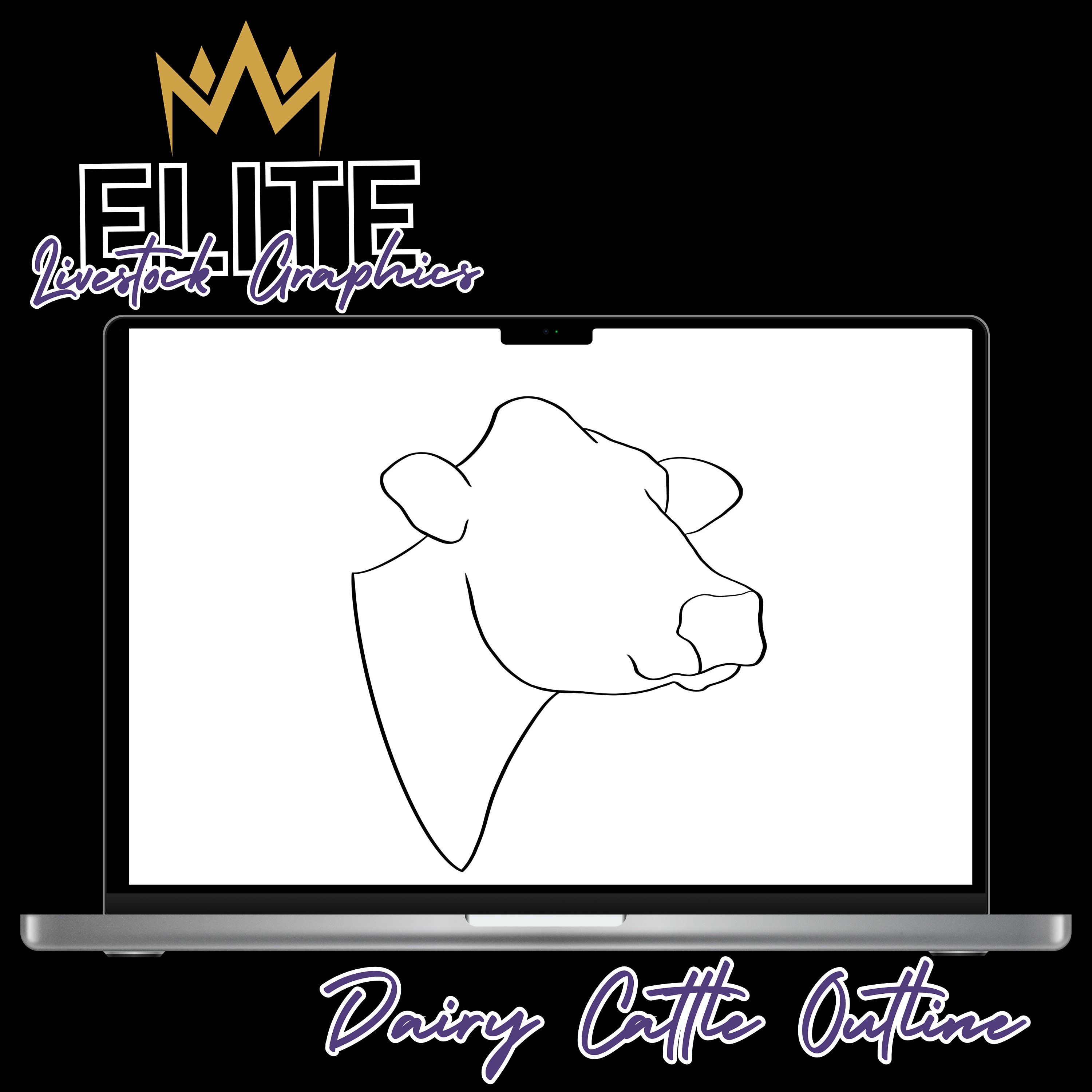 Dairy Cattle Outline Graphic - Etsy