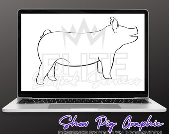 Show Pig Outline Graphic - Etsy
