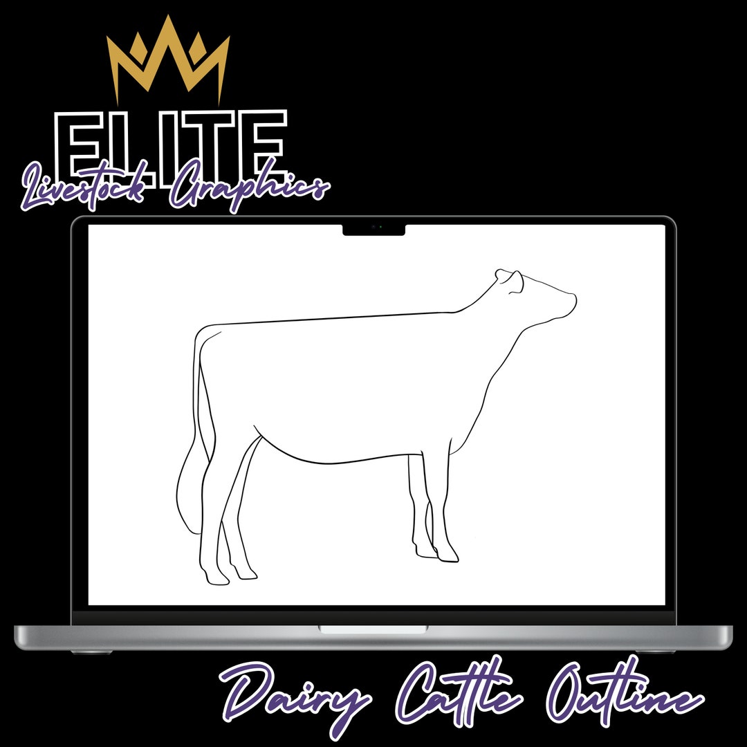 Dairy Heifer Outline Graphic - Etsy
