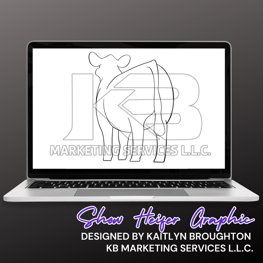 Show Heifer Outline Graphic - Etsy