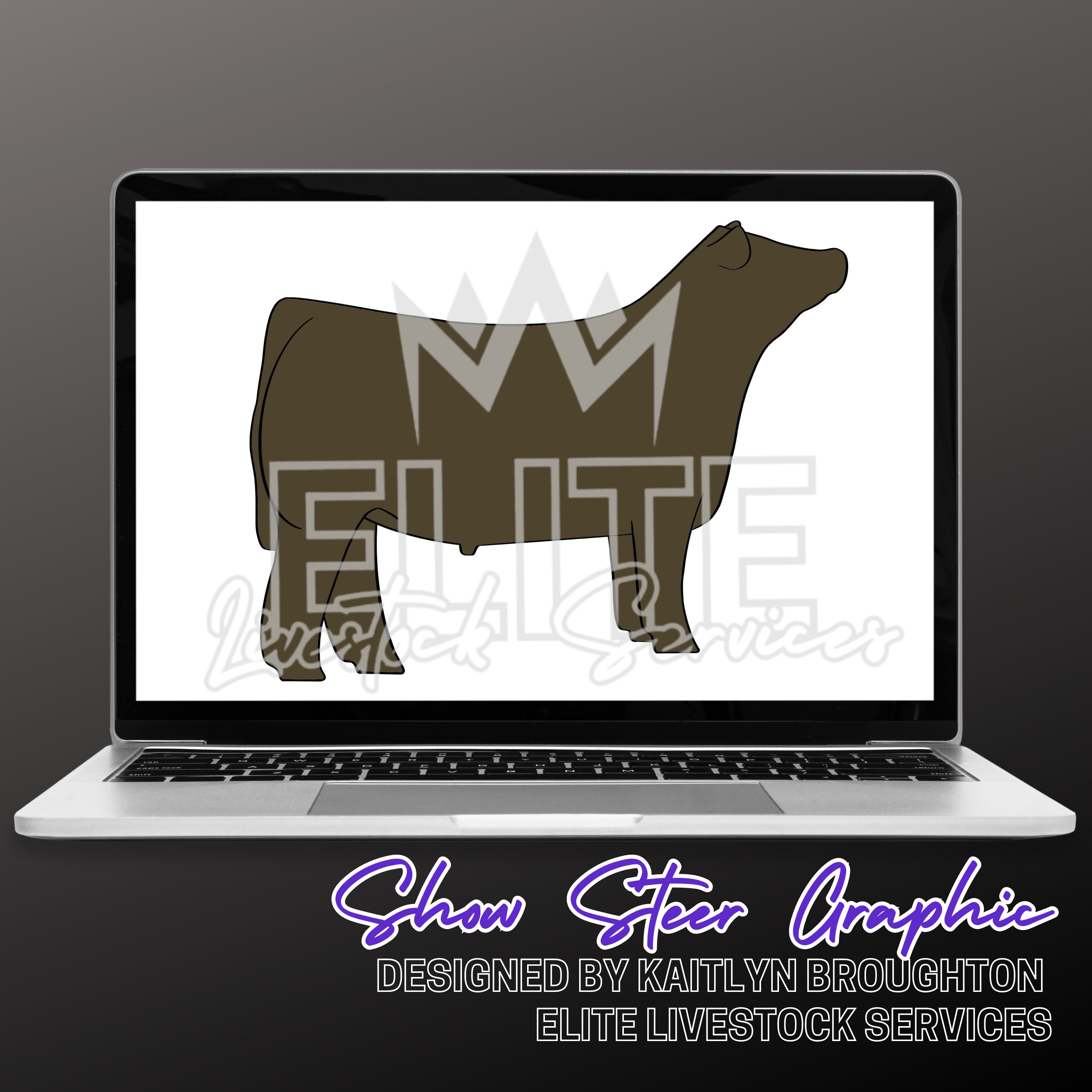 Dark Grey Show Steer Graphic - Etsy