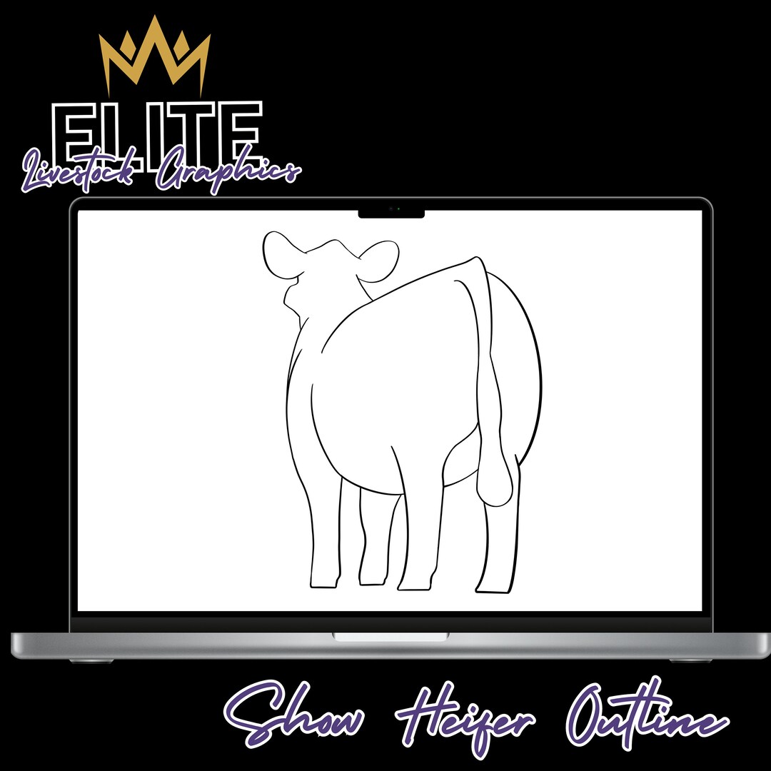 Show Heifer Outline Graphic - Etsy