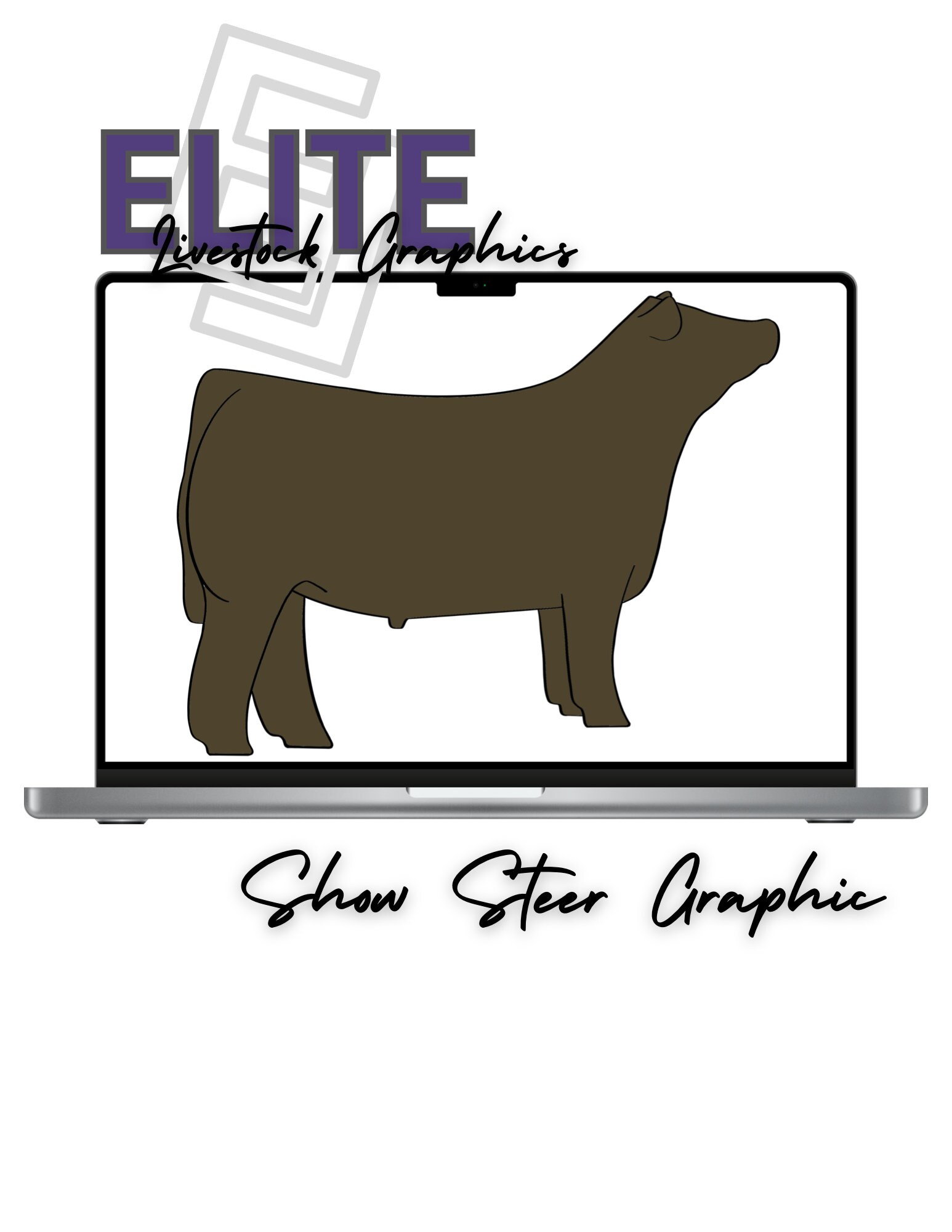Dark Grey Show Steer Graphic - Etsy