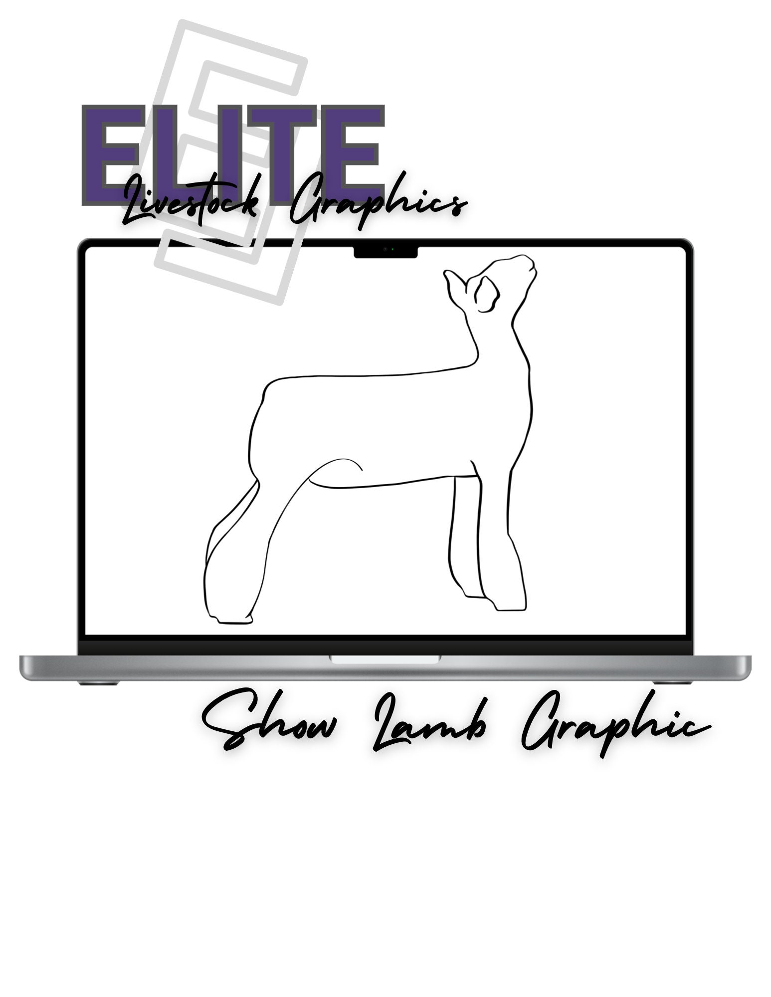 Show Lamb Outline Graphic - Etsy