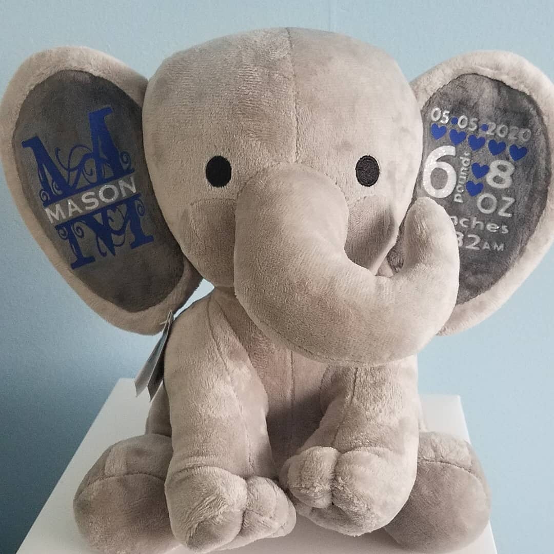 Personalized Birth Stat Elephant - Etsy