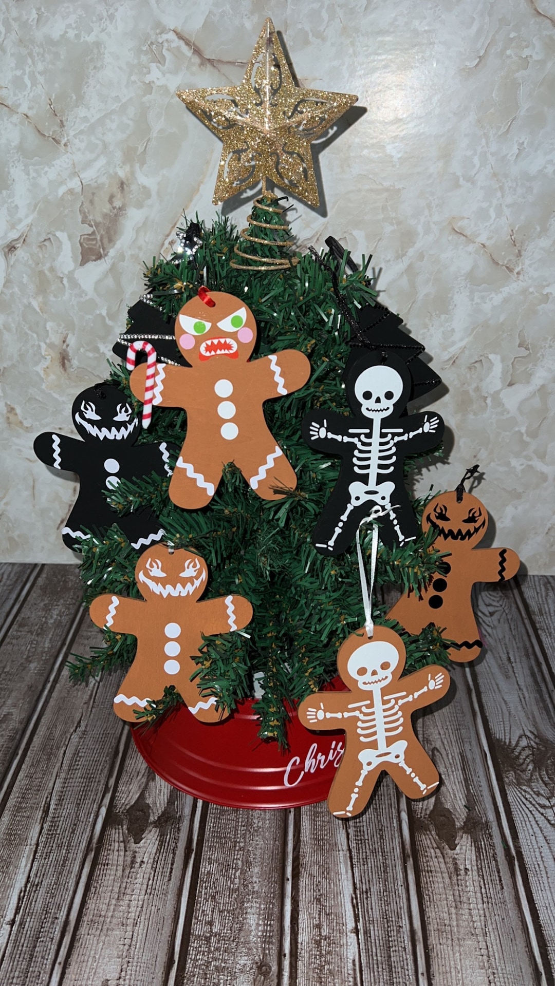 Gingerdead Men Wood Ornaments Gingerbread Men Gothmas Creepmas Goth ...