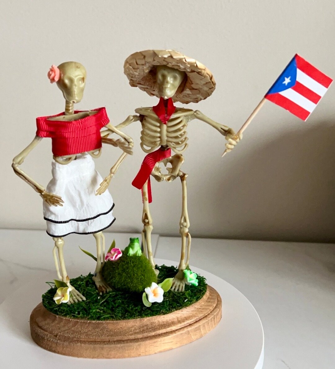 Puerto Rican Skeleton Couple Gothic Boricua Skull Decoration Goth Taino ...