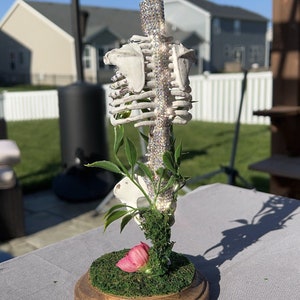 Gothic Decor Flowers Skeleton Rhinestone Crystal Bone Torso - Etsy