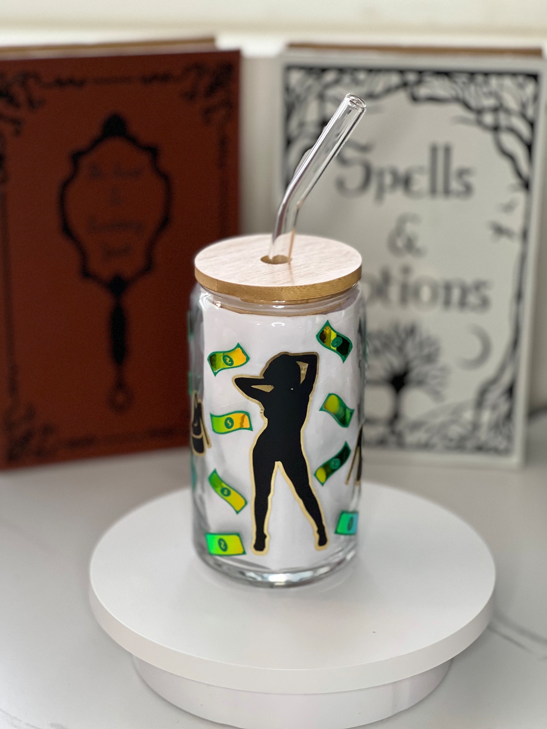 Sippin’ Pretty Pole Dancer Stripper Curvy Dancing Woman Money Platform ...