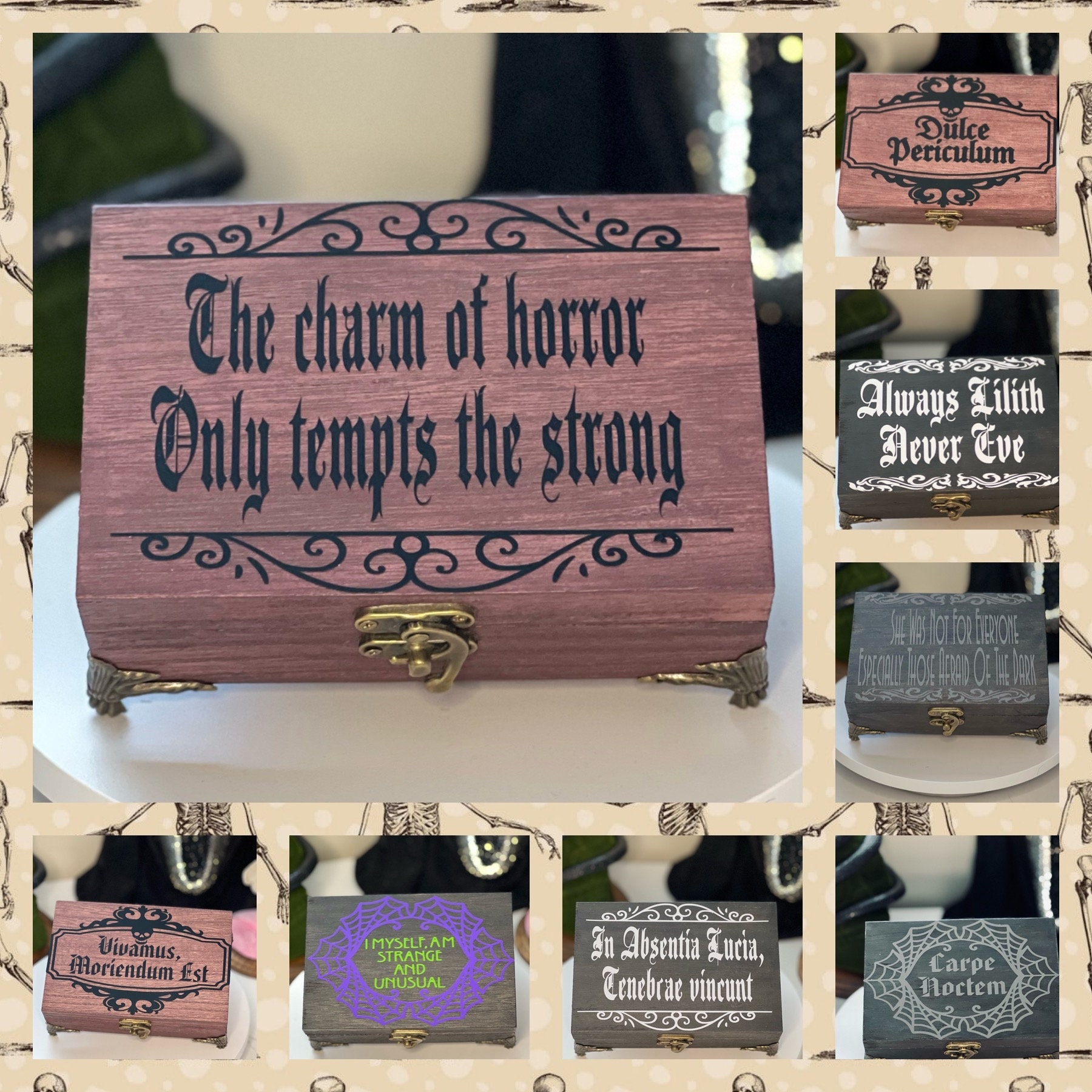 Gothic Trinket Box Latin Goth Gift Jewelry Box - Etsy
