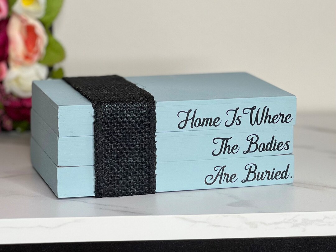 WOOD Book Stack Goth Home Gothic Dark Funny Home Decor Inspired ...