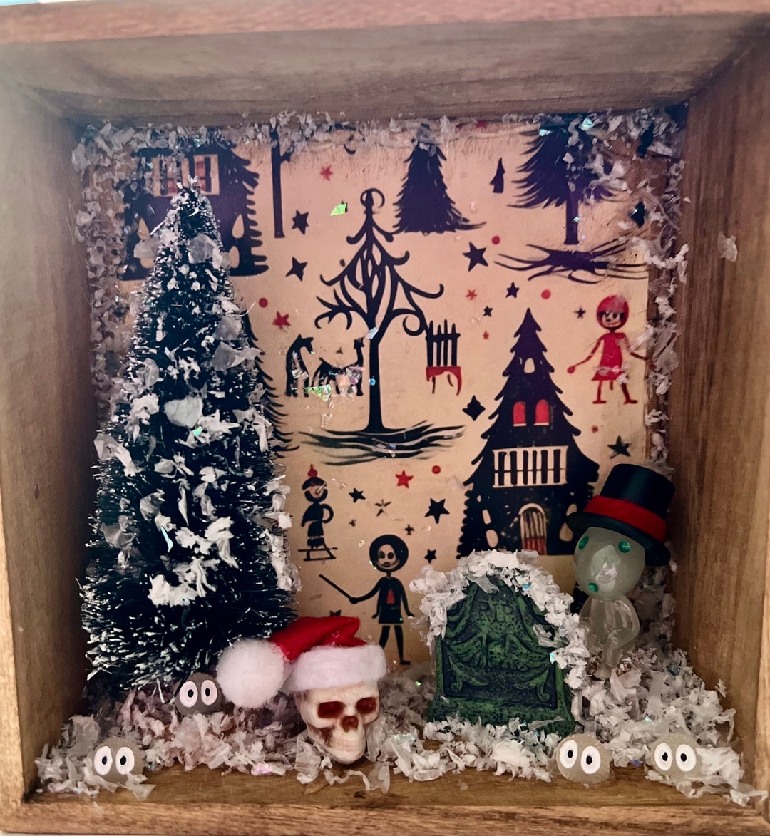 Gothic Christmas Gothmas Shadowbox Goth Holiday Home Decor Decoration ...