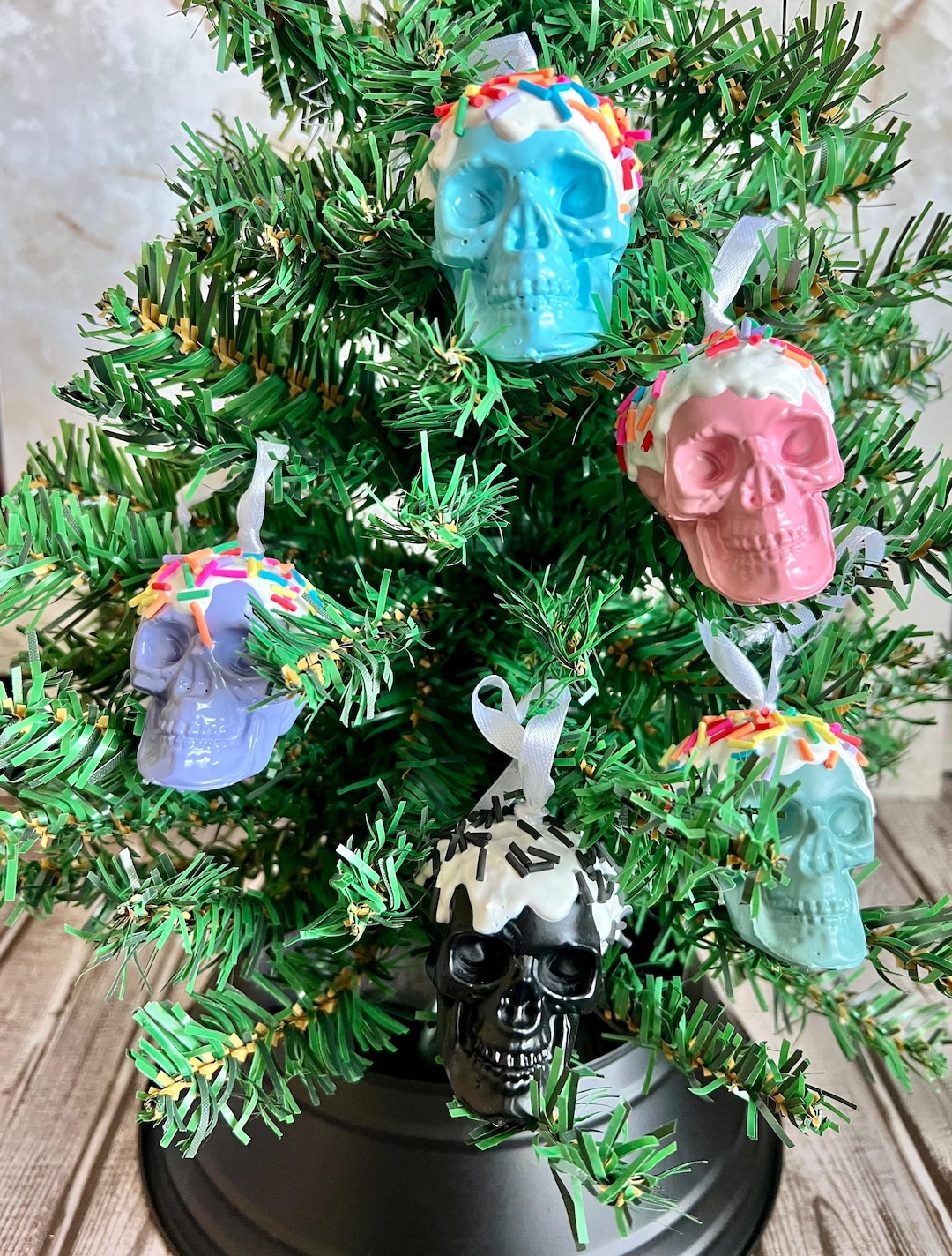 Pastel Skull Sprinkles Cake Pop Gothmas Ornament Creepmas Holiday Goth ...