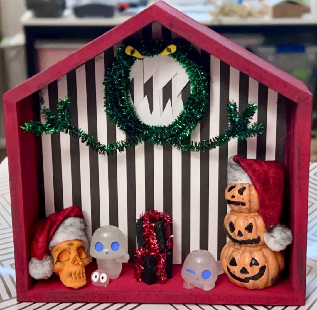 Gothic Christmas Gothmas Shadowbox Goth Holiday Home Decor Decoration ...