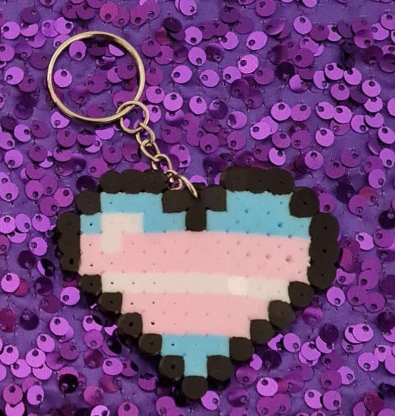 LGBTQ Pride Flags Heart Shaped | | Perler Bead Keychains - Etsy