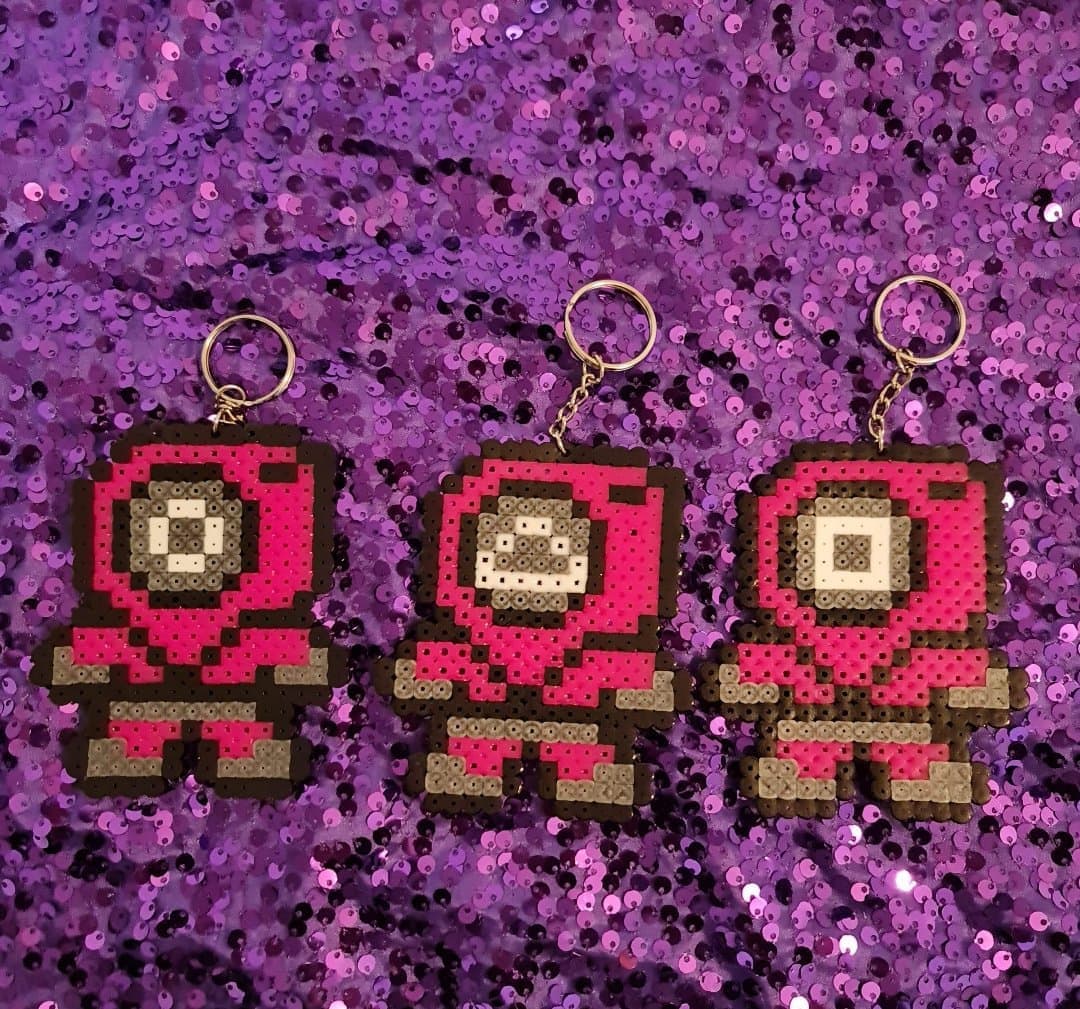Squid Game Soilders Keyrings Perler Bead Keychains - Etsy