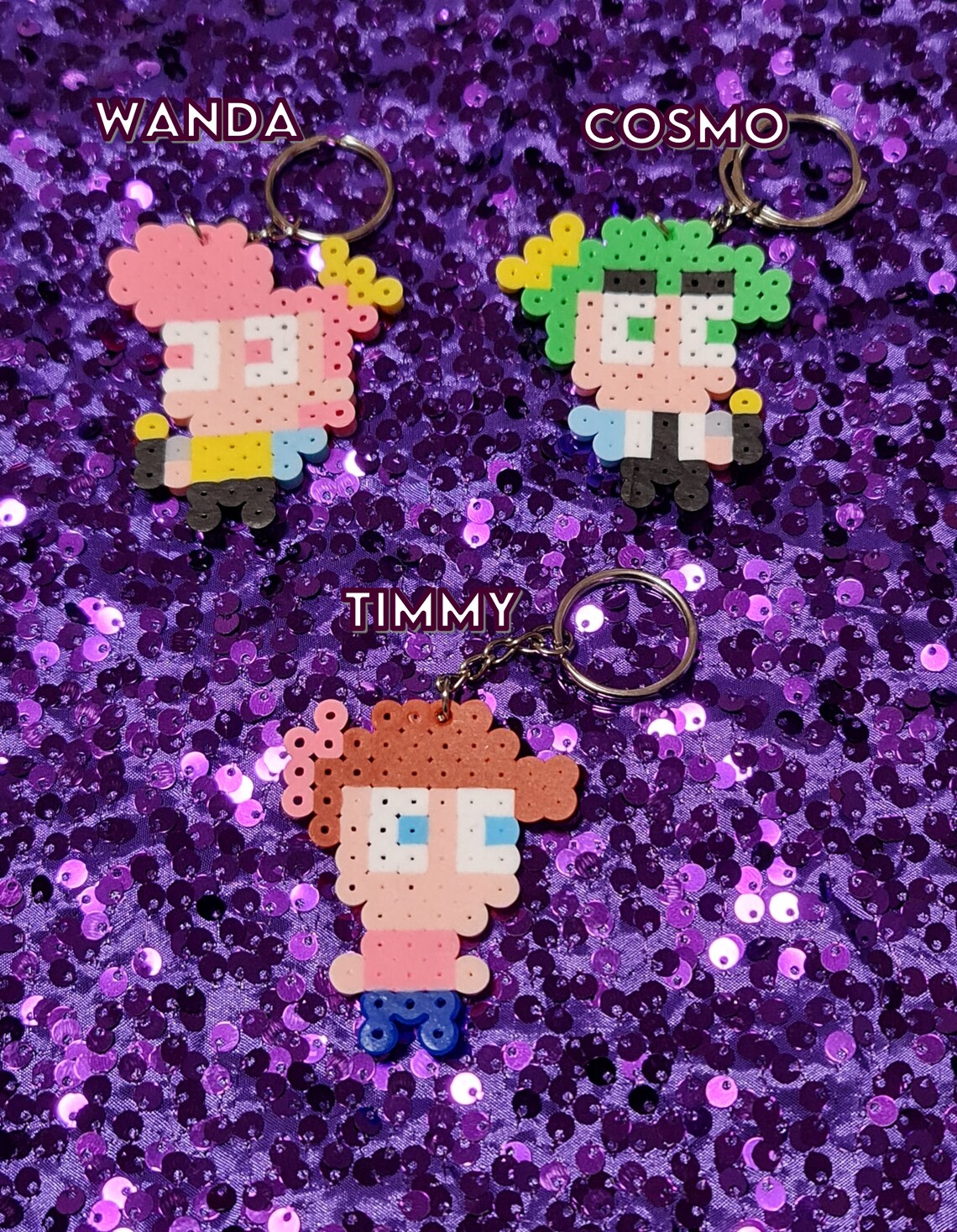 Fairly Odd Parents Keyrings Perler Bead Keychains - Etsy
