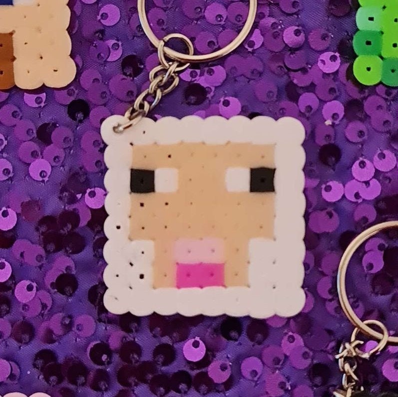 Mini Minecraft Perler Bead Keychains - Etsy