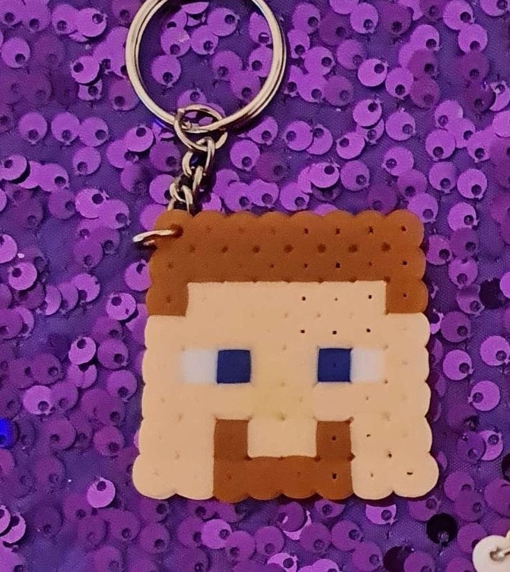 Mini Minecraft Perler Bead Keychains - Etsy UK