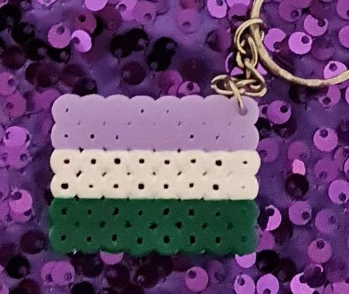 Mini Lgbtq Pride Flags Perler Bead Keychains Etsy