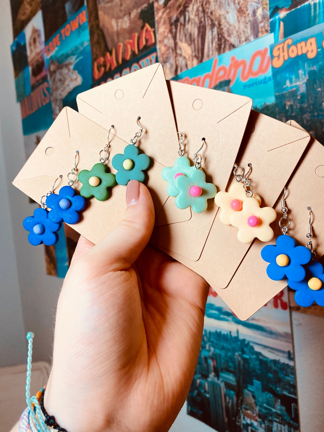 Indie Kidcore Flower Earrings - Gold/silver Many Colors - Etsy