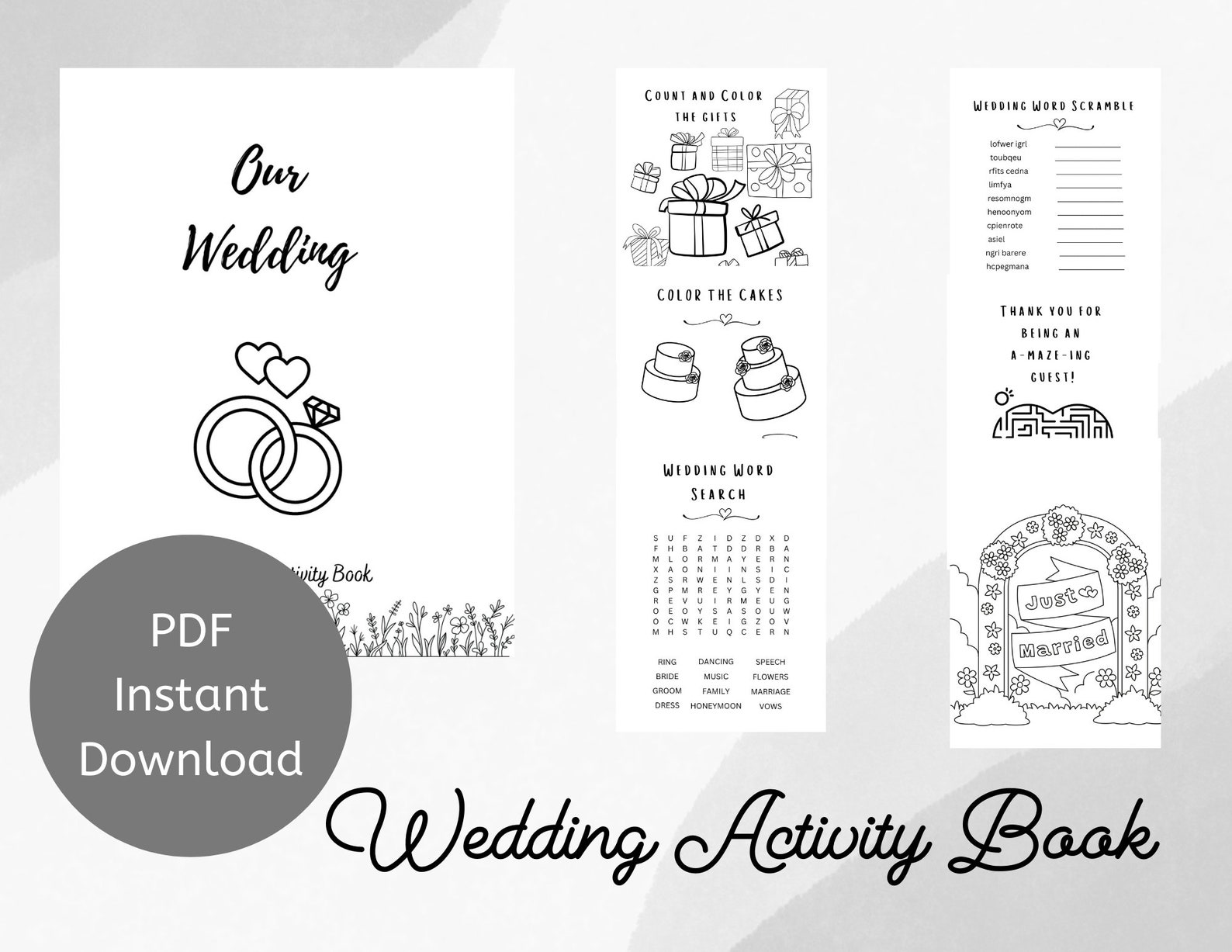 Children Wedding Activity Book Bundle for Kid Wedding Coloring Book ...