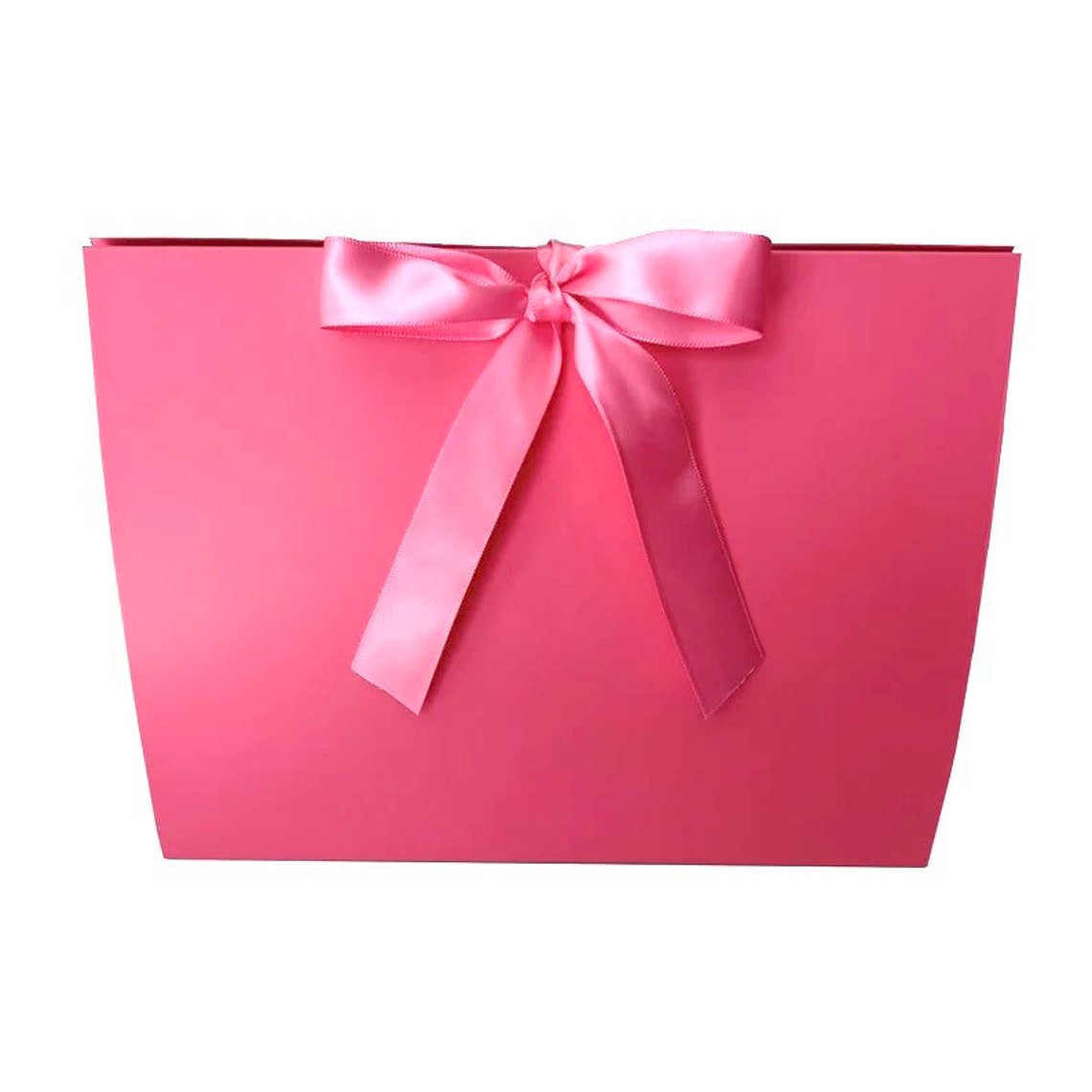Elegant 9x7x3.5 Inch Hot Pink Gift Box With Pink or Black - Etsy