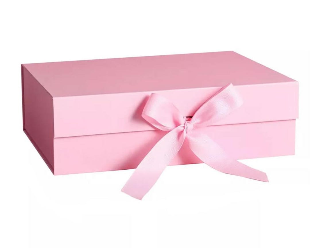 Fancy Hard Box Pink 13L X 10W X 5h" Inch Collapsible Gift Box With ...