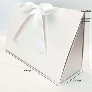 2 Boxes Elegant White Gift Box 9x7x3.5 White Satin Ribbon for Gift ...