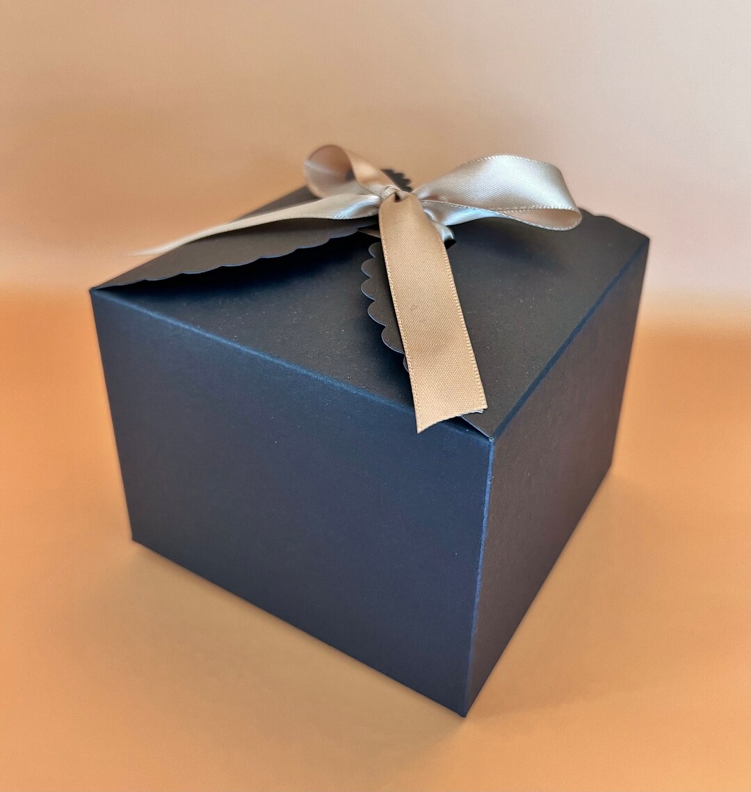 10 Boxes - Black Party Favor Box With Satin Ribbon 4.7”x4.7”x3.5”inch ...