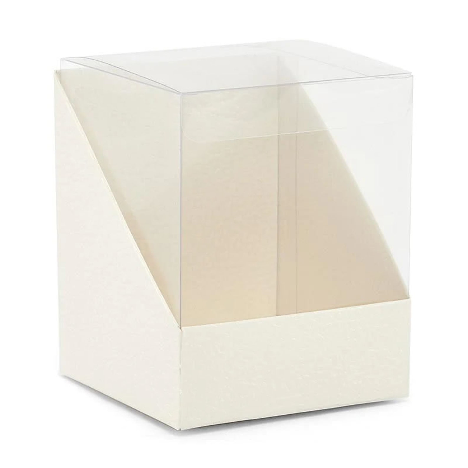 Fancy Gift Box 4x4x4.75 inch with Clear Top Lid Embossed Angle | Etsy