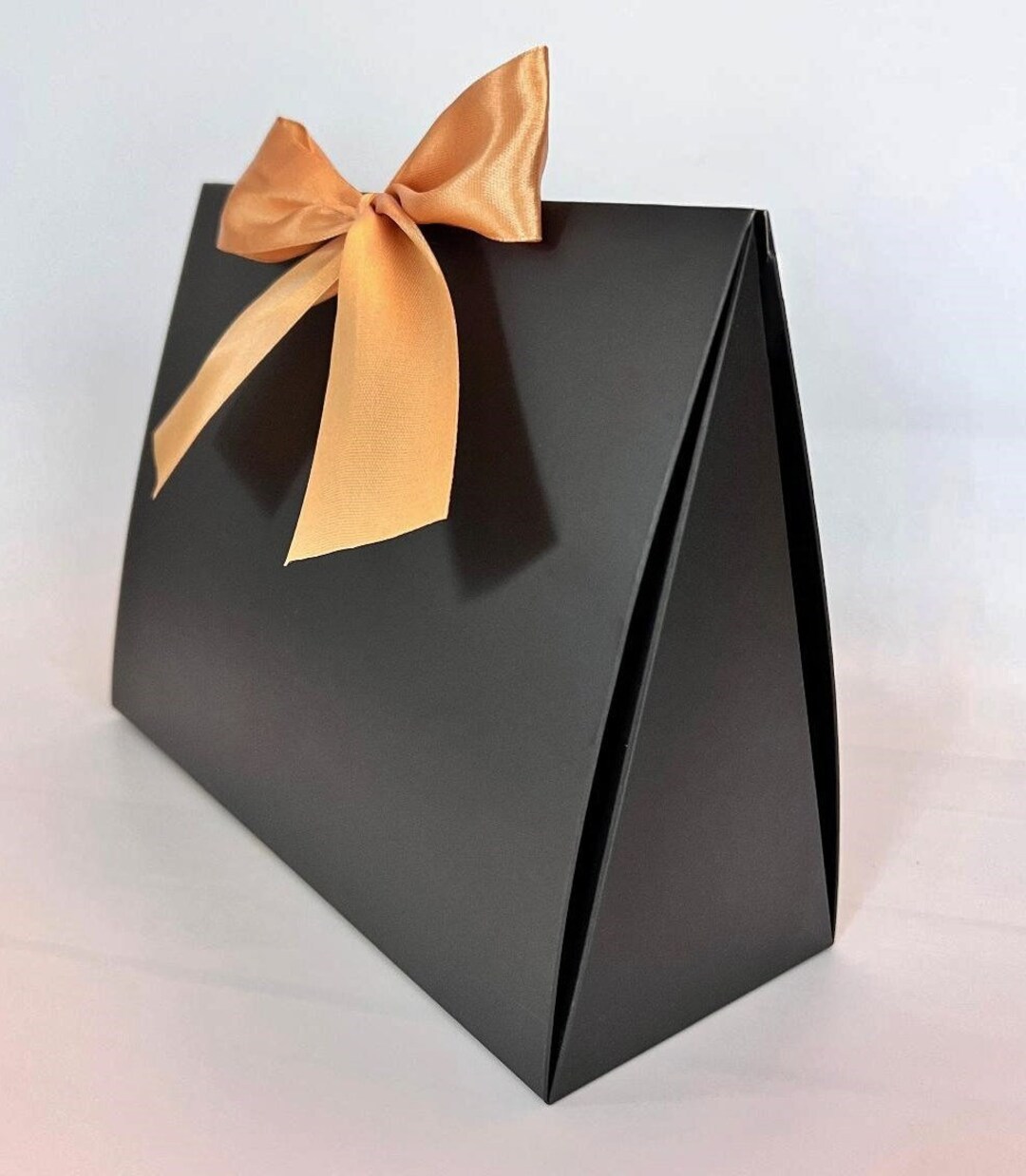 2 Boxes Elegant Black Gift Box 9x7x3.5 With Wide 1.5 Satin Gold Ribbon ...