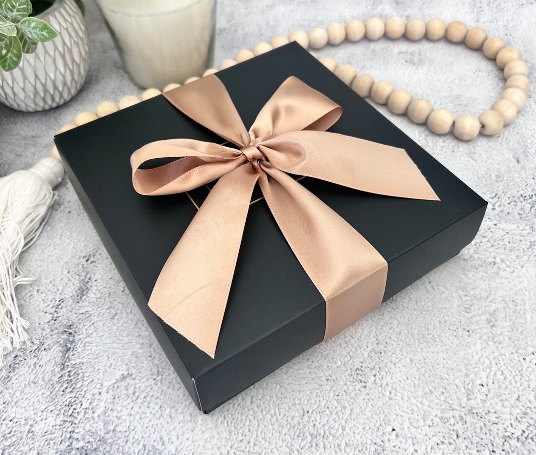 Black Gift Box With Lid: Party Favor 7.3x7.3x2" Inch (set of 10) - Etsy