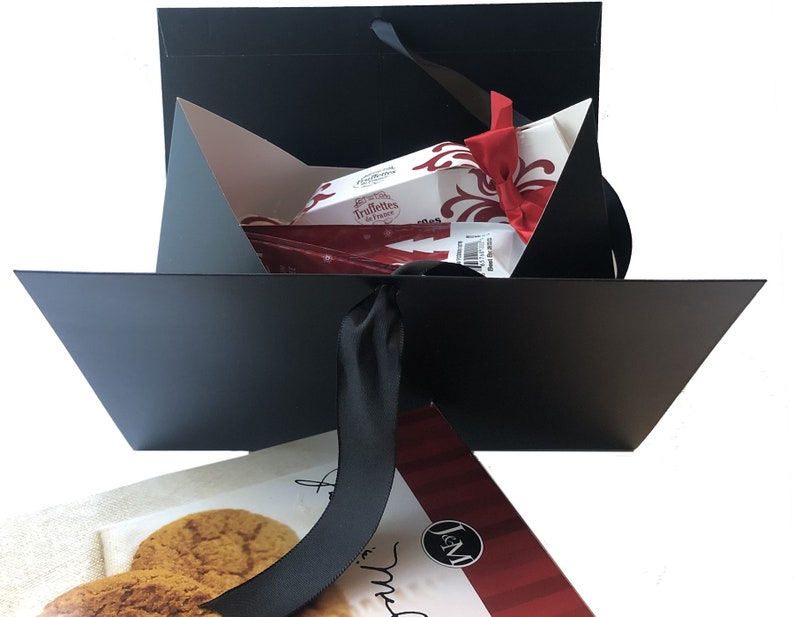 Elegant Black Gift Box 9x7x3.5 inch with Satin Ribbon Gift - Etsy.de