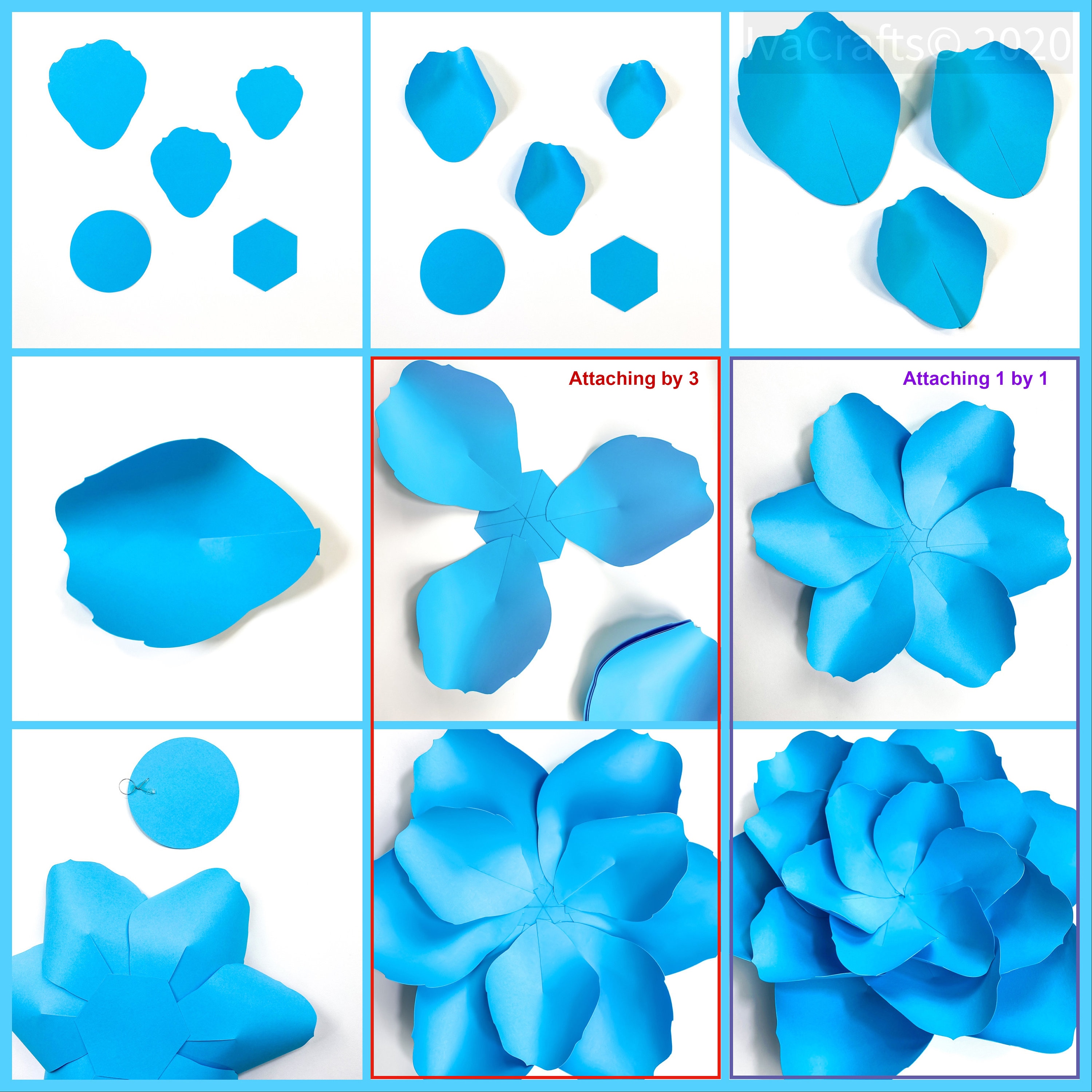 3D Flower SVG Flower Cut Files Paper Flower Template DIY | Etsy