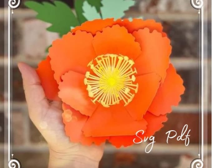 SVG - 3D Flower Template, Poppy Flower Svg, INSTANT Download, Dxf and ...