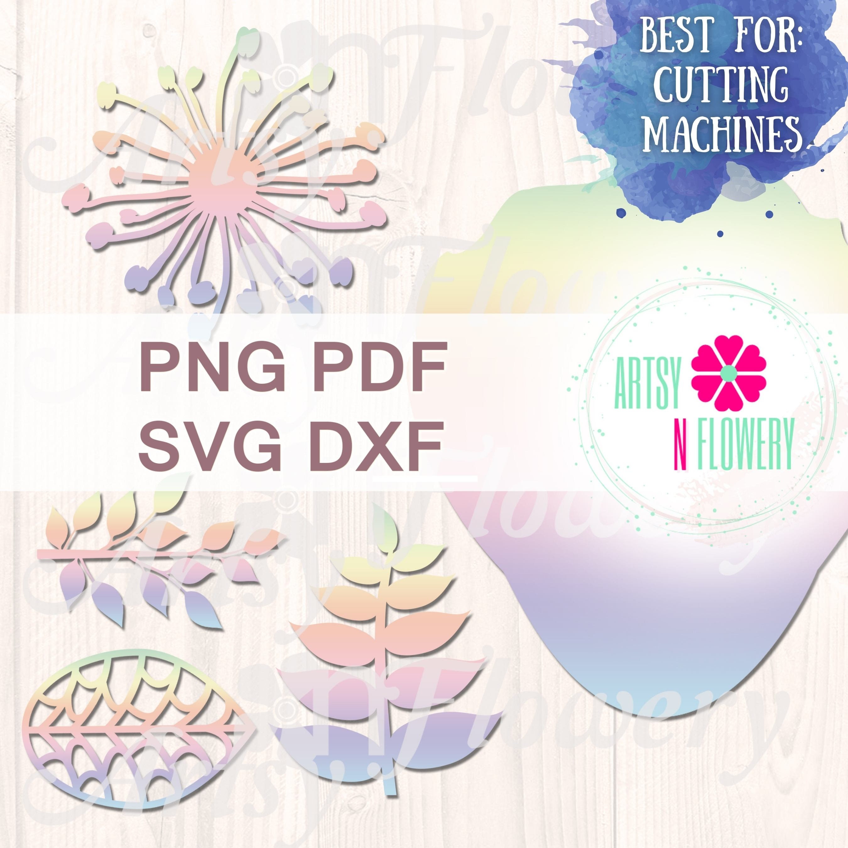 3D Flower SVG Flower Cut Files Paper Flower Template DIY | Etsy