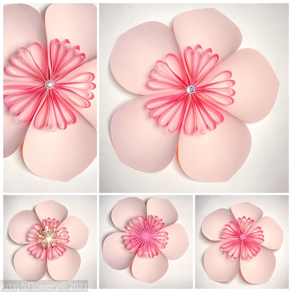 Plantilla Recortable De Flor De Cerezo Diseños PNG De Flor Rosa Para