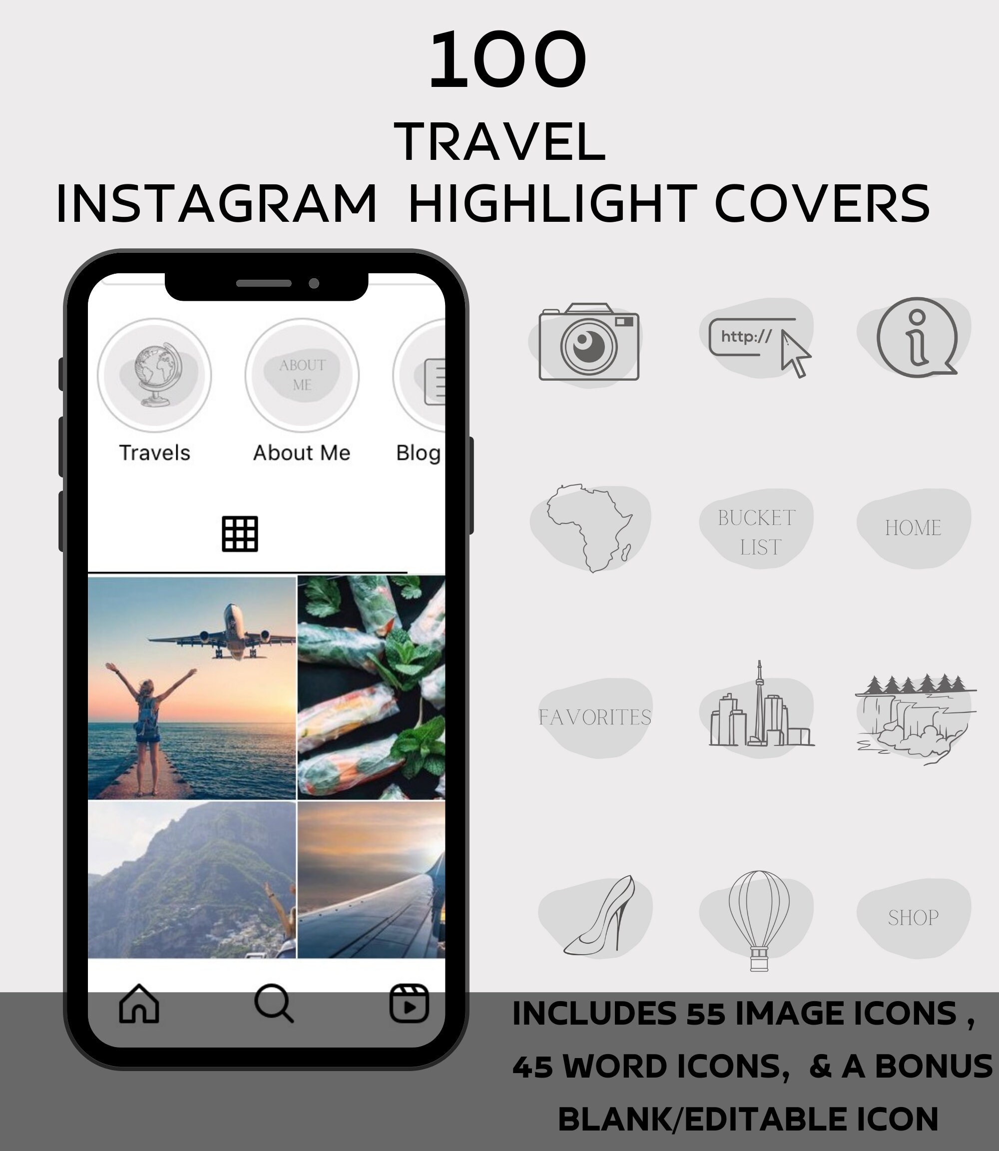 Travel Instagram Story Highlight Icons, IG Icons, Instagram Stories ...