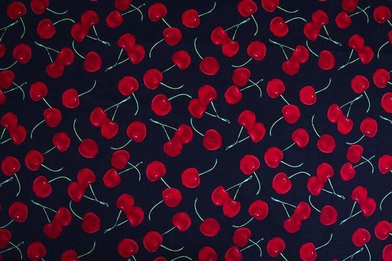 Big Cherry 1 Meter Fine Cotton Fabric Fabric by Yard | Etsy