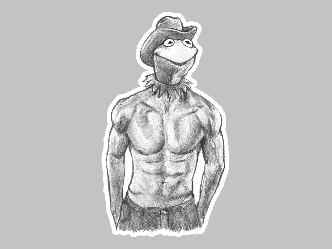Ripped Kermit sticker - Etsy